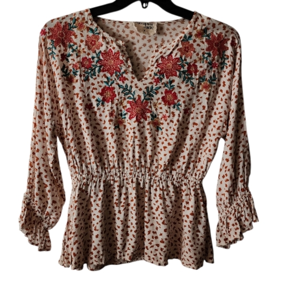 Savanna Jane | Tops | Savanna Jane Peplum Blouse Medium | Poshmark